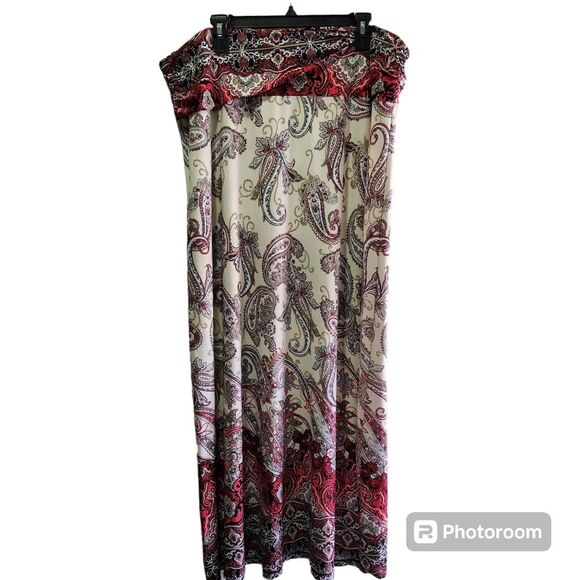 Cato | Skirts | Cato Maxi Skirt Womens Sz Xl Paisley Boho Soft Liquid ...